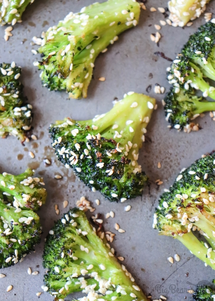 Super simple and quick Oven Roasted Sesame Broccoli!