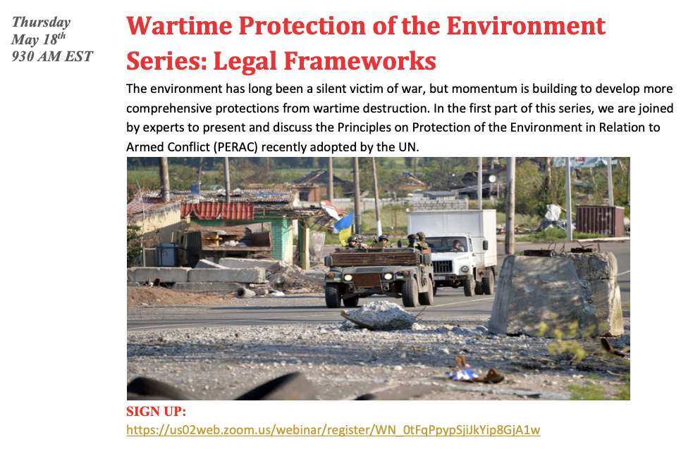 Wartime Protection of The Environment Series: Legal Frameworks ...