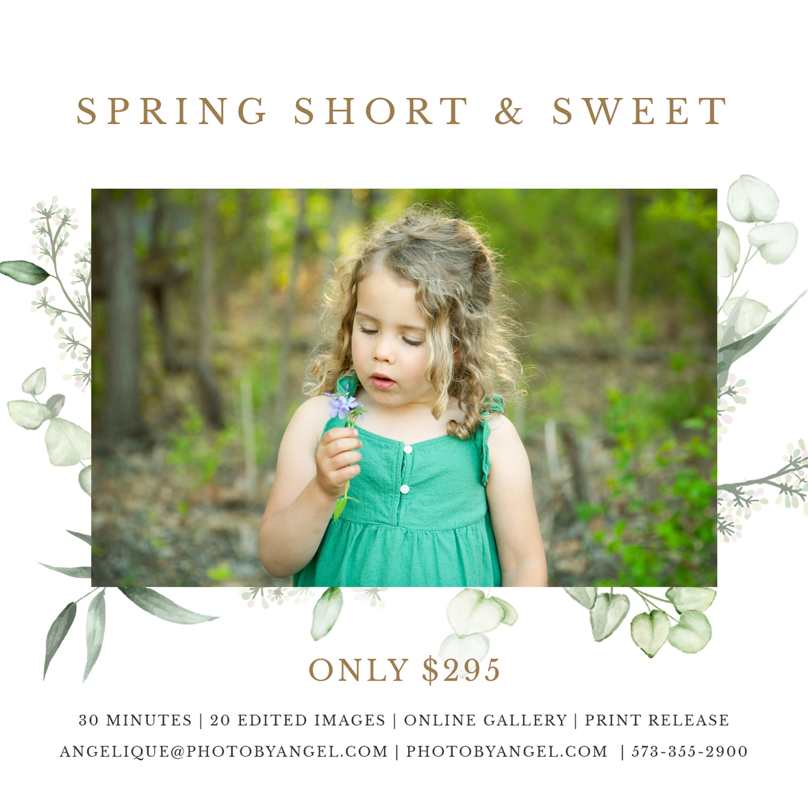 Photography by Angelique SPRING SHORT & SWEET SESSIONS! 2024