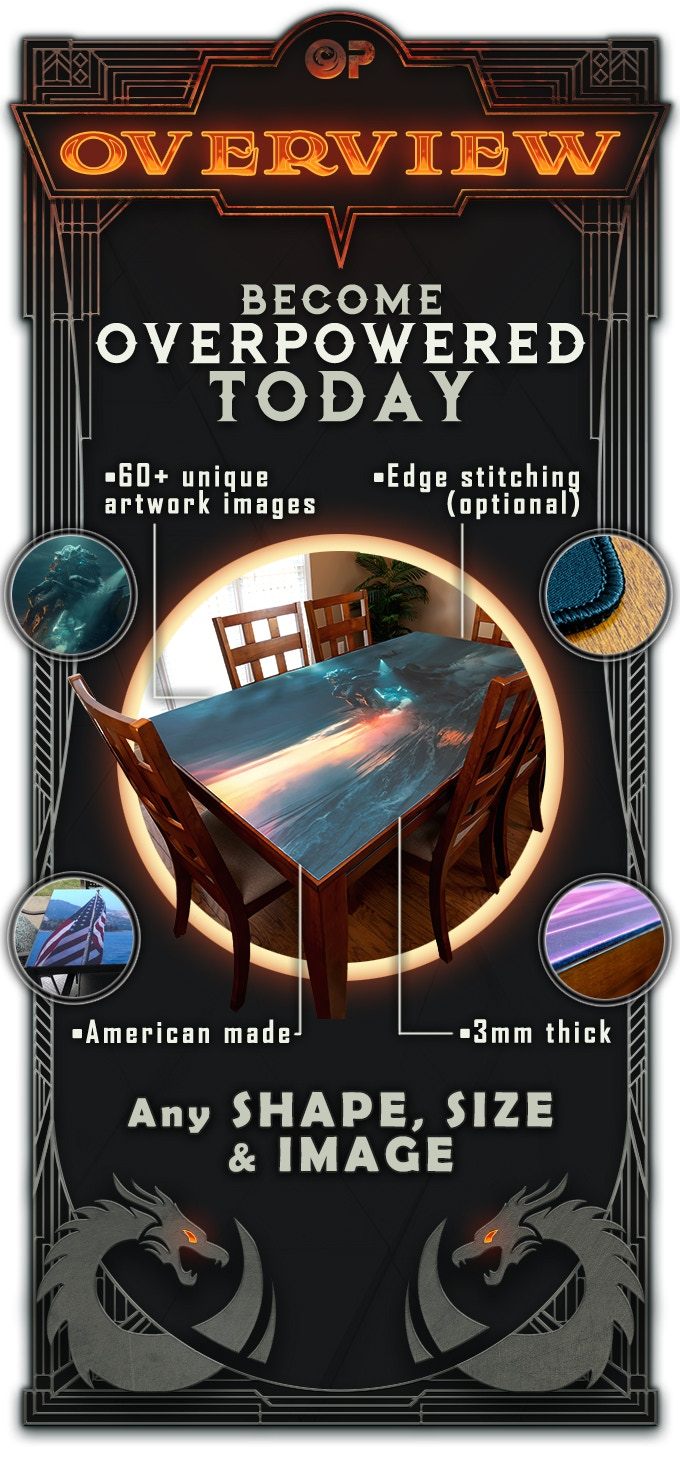 Overpowered Custom Gamemats on Kickstarter