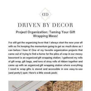 Project Organization: Taming Your Gift Wrapping Mess!