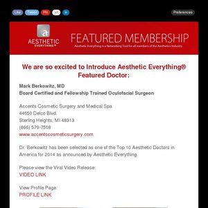 Announcing Featured Doctor: Mark Berkowitz, MD - Accents Cosmetic Surgery