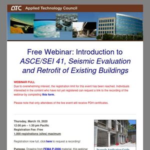 FREE Webinar: Introduction to ASCE/SEI 41, Seismic Evaluation and ...
