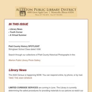 Allerton Public Library eNews - May 2020