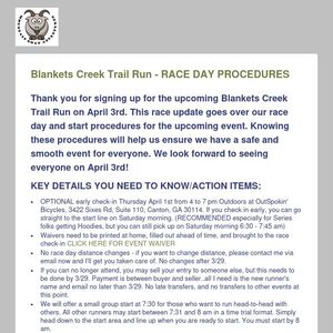 2021 Blankets Creek Trail Run - DETAILS YOU NEED TO KNOW!