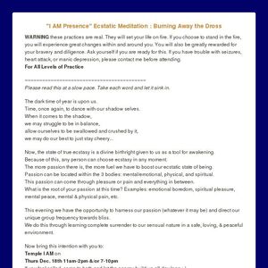 Temple I AM: Ecstatic Meditation, "Illuminated I AM" Initiation & MORE!
