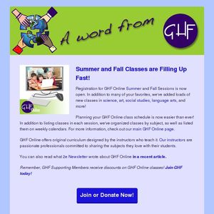 The Latest from GHF!